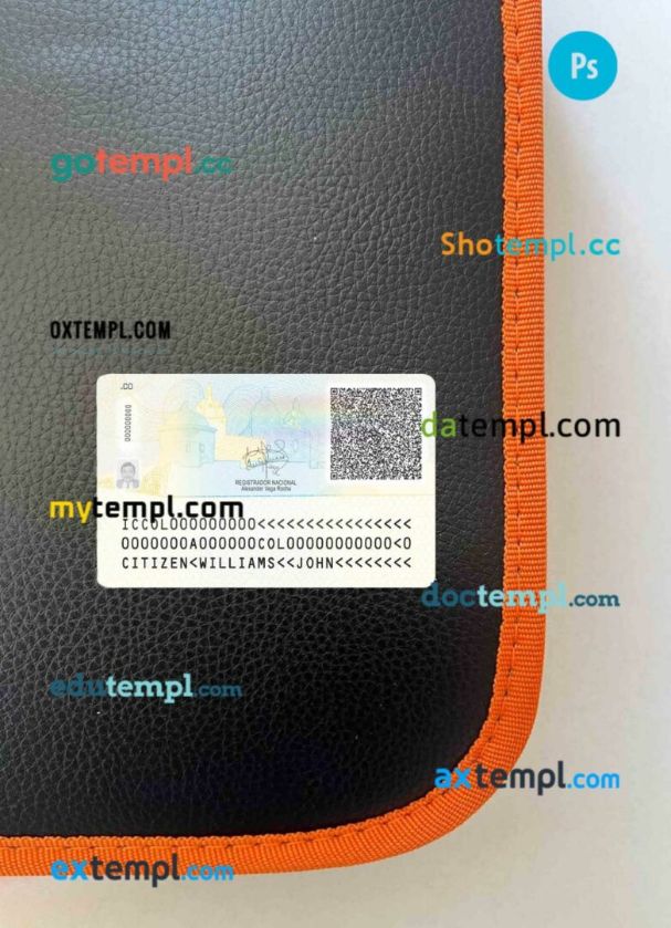 Colombia ID card editable PSD files, scan look and photo-realistic look ...